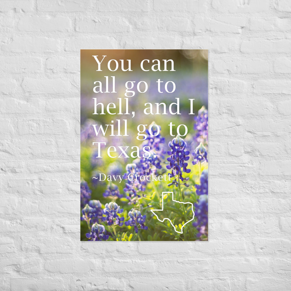 You Can All Go To Hell, And I Will Go To Texas Posters – Texas Swagger